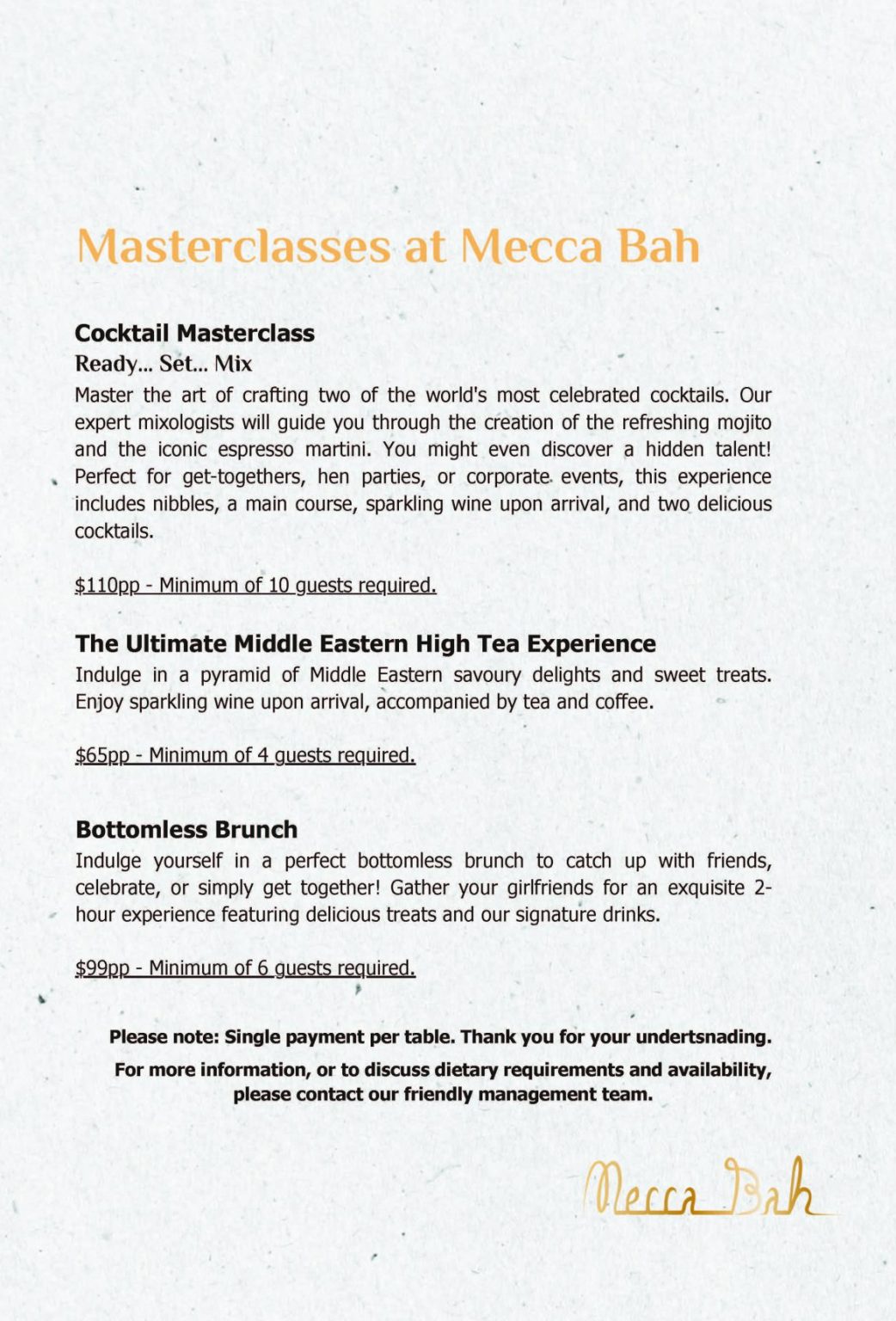 Cocktail Making Classes - Meccabah